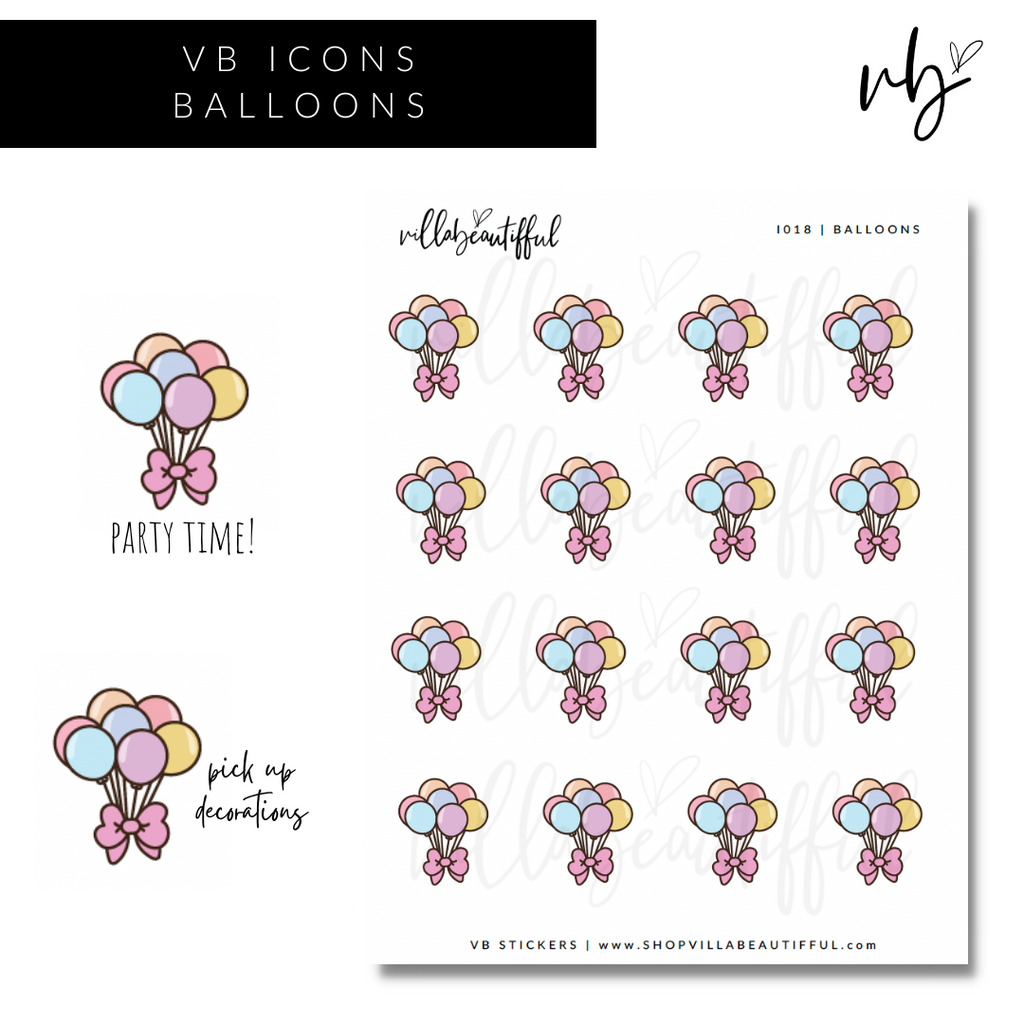 Sticker Sheet | I018 Balloons – villabeauTIFFul