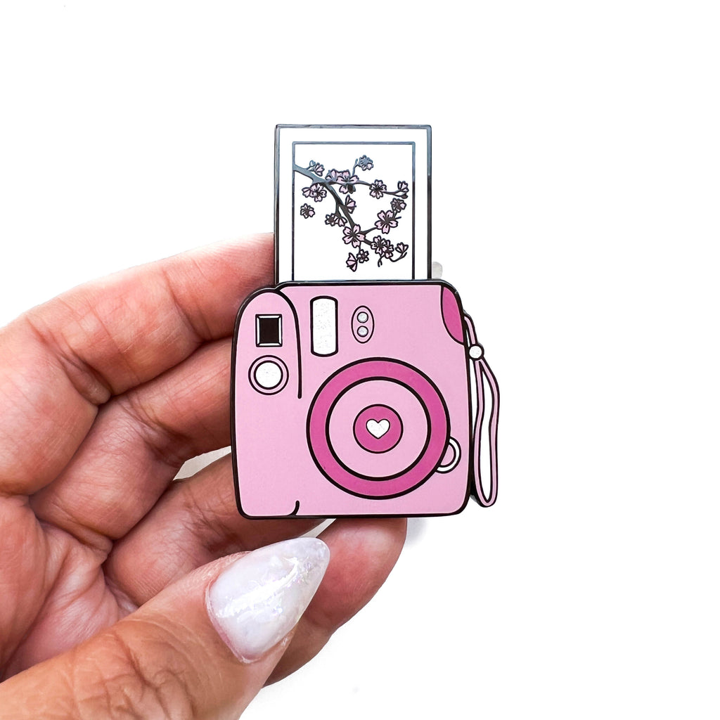 Enamel Pin | Sakura Picnic Polaroid – villabeauTIFFul