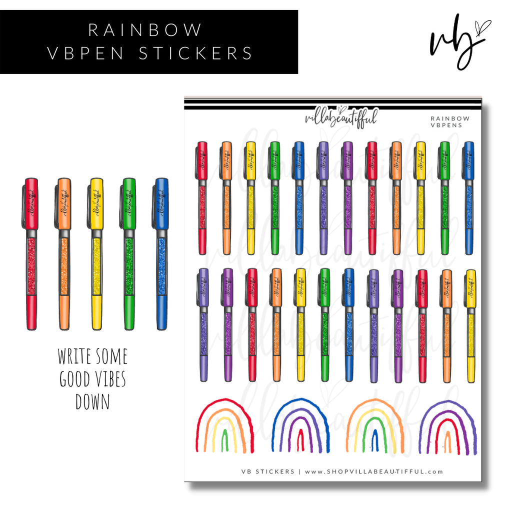 Sticker Sheet | VBPens Rainbow – villabeauTIFFul
